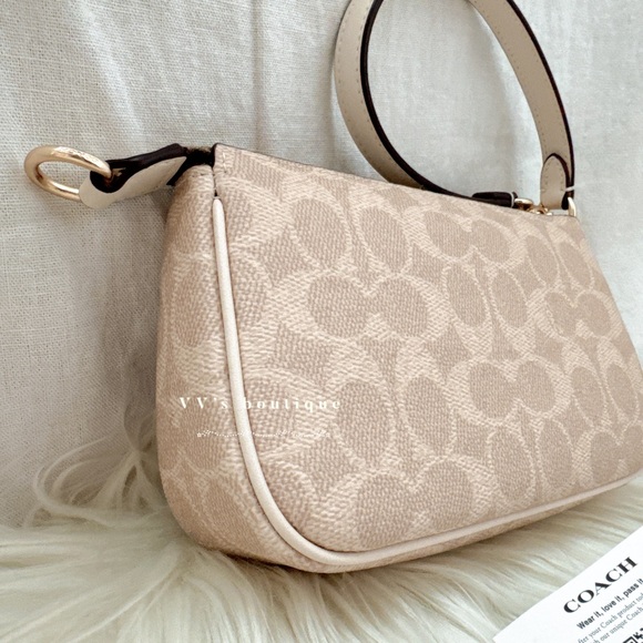 Coach | Bags | Nwt Coach Nolita 9 In Signature Canvas Gold Sand Chalk ...